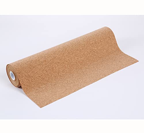 VISUAL CORK Normal Thin Cork Fabric by The Yard Eco-Friendly Faux Leather Upholstery Fabric 17inch× 362inch (43cm× 920cm) Wallpapers Craft Materials