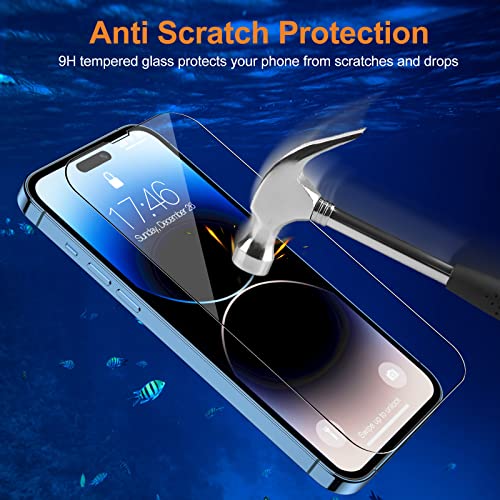 Degeyoyo Tempered Glass Screen Protector Compatible with iPhone 14 Pro Max 6.7 Inch, iPhone 14 Pro Max Screen Protector, Ultra HD, Case Friendly, Easy Install [3 Pack]