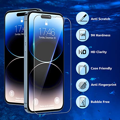 Degeyoyo Tempered Glass Screen Protector Compatible with iPhone 14 Pro Max 6.7 Inch, iPhone 14 Pro Max Screen Protector, Ultra HD, Case Friendly, Easy Install [3 Pack]