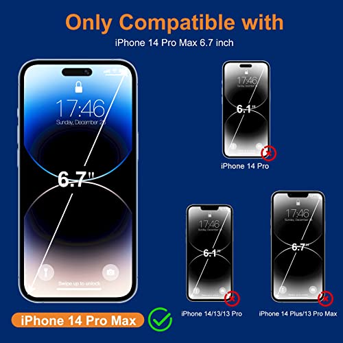 Degeyoyo Tempered Glass Screen Protector Compatible with iPhone 14 Pro Max 6.7 Inch, iPhone 14 Pro Max Screen Protector, Ultra HD, Case Friendly, Easy Install [3 Pack]