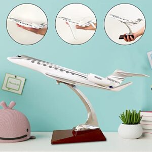 12.2” 1:100-Scale Model Jet Model Airplane Gulfstream G650 Model Lite Collectibles Alloy Resin Airplane Models Plane Models Diecast for Collection or Gift Ornament