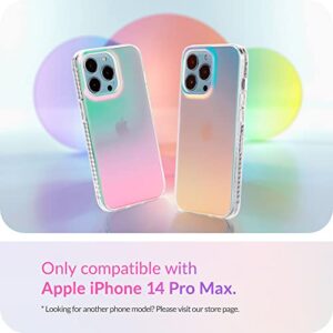 LONLI Hue - for iPhone 14 Pro Max - Fluorescent Coloful Iridescent Translucent Matte Phone Case - Cute and Unique for Women, Girls and Men