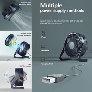 Aozhen Portable Desk Fan Tower Fan Oscillating Fan USB Rechargeable Small Fan with Stepless Speed Regulation System Personal Quiet Table Fan for Home Car Office Outdoor Travel