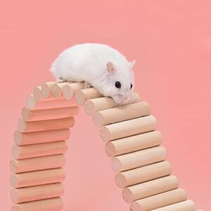 Rat Ladder Bridge, Wooden Hamster Climbing Ladder Toy, Small Animals Cage Accessories for Bird Parrot Hamster Mouse Rat Sugar Glider Hermit Crab Sugar Glider Chinchilla(23.62x3.14 Inches)