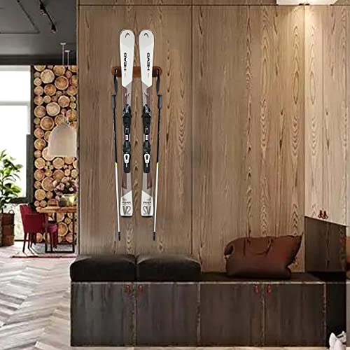 Doqn Ski Storage Rack, Wooden Home and Garage Skis Mount, Snowboard Wall Storage Rack