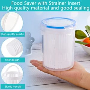 Tessco 4 Pcs Pickle Container with Strainer Pickle Jar with Pickle Strainer Flip Leakproof Pickle Holder Keeper Lifter for Olive Jalapeno Juice Food Storage, 700 ml