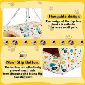 Bonjin Hamster Guinea Pig Supplies Bed Accessories House, Cozy Bed House Cusion Fleece Hut Hanging Hammock, Cute Toy Nest for Small Animal Mice, Hedgehog Cage Supplies Chinchilla Ferret Rat Gerbil