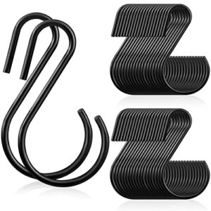 60 pcs s hooks mini s shaped heavy duty metal hooks for hanging plants pots pans mugs clothes towels kitchen closet rod hooks small s-hooks 1.8 inch s hooks bulk (black)