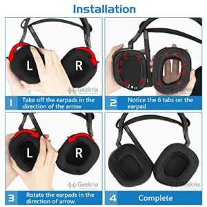 Geekria Sport Cooling-Gel Replacement Ear Pads for Corsair HS80 RGB Wireless Headphones Ear Cushions, Headset Earpads, Ear Cups Repair Parts (Black)