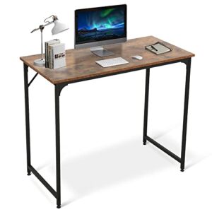 hklgorg 35.4 inch home office desk computer desk wooden study table study desk simple gaming desk modern pc laptop desks computer table writing table computer workstation for home office, vintage