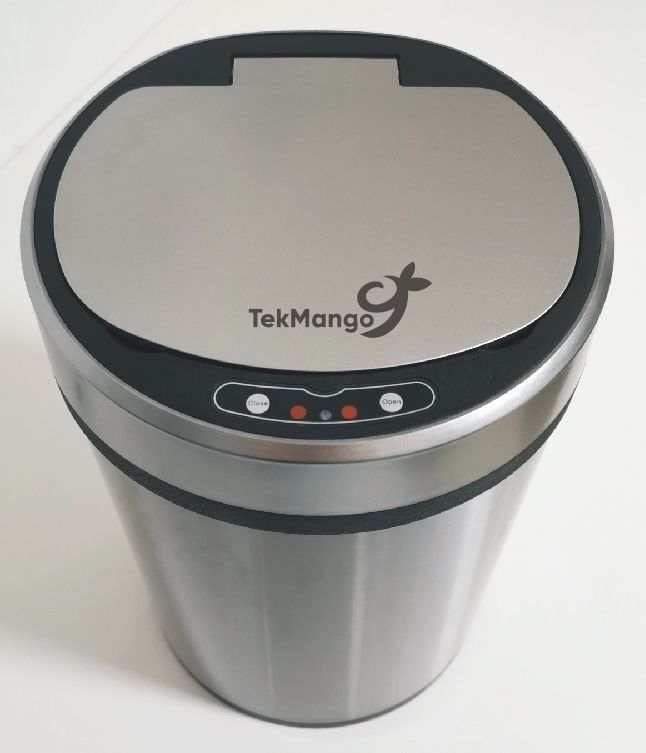 TekMango 12L Smart Touchless Sensor Trash Can for Home Kitchen Bedroom Living Room, 3 Gal Automatic Trash can for Office Hotel Restaurant Resort, Stainless Steel Infrared Motion Dustbin - Silver