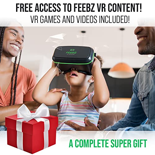 Virtual Reality Headset for Kids - for Android | Includes Built-in Button + Remote Controller for Android | VR Goggles Set for Phones 4.5"-6.5" - Green