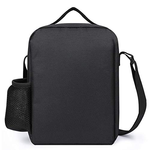 Insulated Lunch Box One Skull Piece Dinner Bag Portable Thermal Insulation and Cold Preservation Tote Bag With Adjustable Shoulder Strap Black 25x20x8cm(9.8x7.9x3.1'')