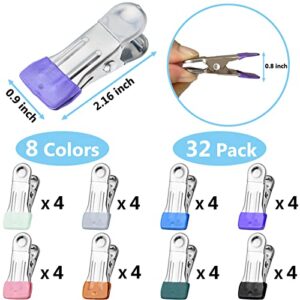 32 Pack Colorful Metal Clothes Pins for Laundry + 12 Pack Boot Hanger Clips Clothes Pins