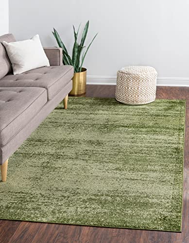 Rugs.com Angelica Collection Rug – 5' x 8' Green Medium Rug Perfect for Bedrooms, Dining Rooms, Living Rooms