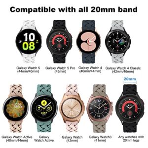 TRA 5 Pack Sport Silicone Band Compatible with Samsung Galaxy Watch 5 40mm 44mm/Watch 5 Pro 45mm/Galaxy Watch 4 40mm 44mm/Classic 42mm 44mm/Active 2 40mm 44mm, 20mm Soft Breathable Bands for Women Men