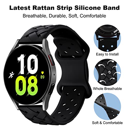 TRA 5 Pack Sport Silicone Band Compatible with Samsung Galaxy Watch 5 40mm 44mm/Watch 5 Pro 45mm/Galaxy Watch 4 40mm 44mm/Classic 42mm 44mm/Active 2 40mm 44mm, 20mm Soft Breathable Bands for Women Men