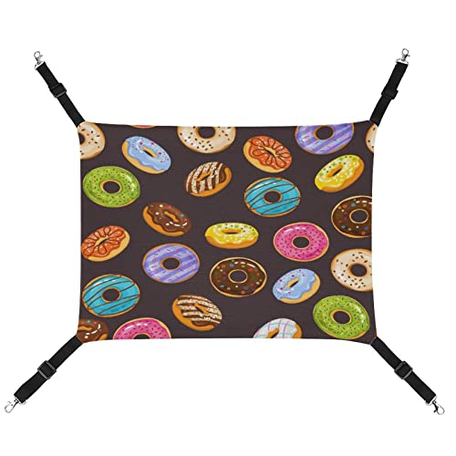 Cartoon Donut Pet Hammock Bed Guinea Pig Cage Hammock Small Animal Hanging Bed for Ferret, Chinchilla, Puppy and Other Small Animals