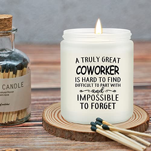 Maybeone Going Away Gift for Coworker - A Truly Great Coworker is Hard to Find - Lavender Scented Candle Gift - Goodbye, Leaving, Appreciation, Retirement, Farewell Gifts for Women Coworkers