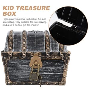 Cabilock Plastic Storage Bins Plastic Storage Bins Travel 2pcs Pirate Treasure pirate treasure chest antique treasure pirate jewelry keepsake Chest : Vintage Jewelry