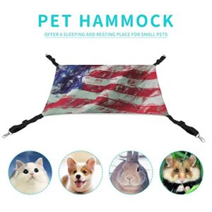 Flag Abstract Painting Pet Hammock Bed Guinea Pig Cage Hammock Small Animal Hanging Bed for Ferret, Chinchilla, Puppy and Other Small Animals