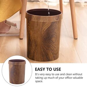 Round Trash Bin Office Decor Bathroom Trash Bin Round Trash Can Round Trash bin Small Trash can Plastic Garbage can Garbage Bin Wood Plastic Wastebasket Car Decor Small Trash can