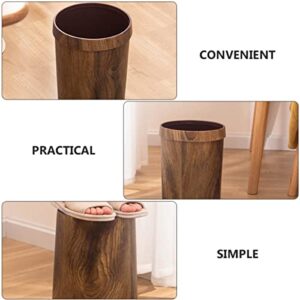 Round Trash Bin Office Decor Bathroom Trash Bin Round Trash Can Round Trash bin Small Trash can Plastic Garbage can Garbage Bin Wood Plastic Wastebasket Car Decor Small Trash can