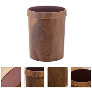 Round Trash Bin Office Decor Bathroom Trash Bin Round Trash Can Round Trash bin Small Trash can Plastic Garbage can Garbage Bin Wood Plastic Wastebasket Car Decor Small Trash can