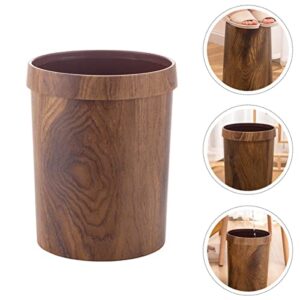 Round Trash Bin Office Decor Bathroom Trash Bin Round Trash Can Round Trash bin Small Trash can Plastic Garbage can Garbage Bin Wood Plastic Wastebasket Car Decor Small Trash can