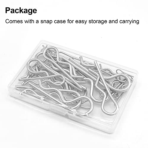 Exqutoo 30 Pcs Zinc Plated Steel Hair Pin Assortment Kit Clips for Hitch Pin Lock System