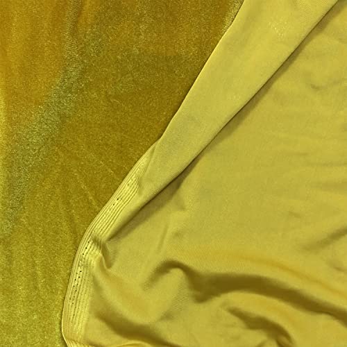 HOTGODEN Stretch Velvet Fabric: Yellow 63" Wide 2, 5, 10, Yards 95% Polyester 5% Spandex Velvet Fabric for DIY Sewing, Apparel, Costume, Craft Projects