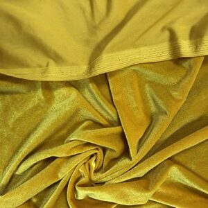 HOTGODEN Stretch Velvet Fabric: Yellow 63" Wide 2, 5, 10, Yards 95% Polyester 5% Spandex Velvet Fabric for DIY Sewing, Apparel, Costume, Craft Projects