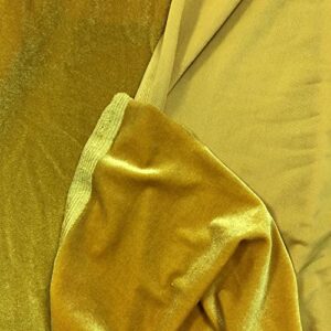 HOTGODEN Stretch Velvet Fabric: Yellow 63" Wide 2, 5, 10, Yards 95% Polyester 5% Spandex Velvet Fabric for DIY Sewing, Apparel, Costume, Craft Projects