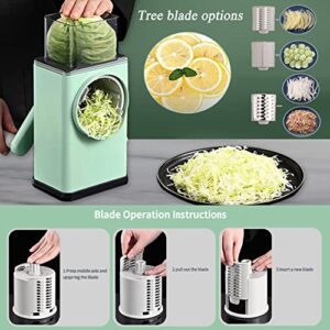 TIKBABA Rotary mandoline slicer,Chopper Vegetable Cutter(Green)