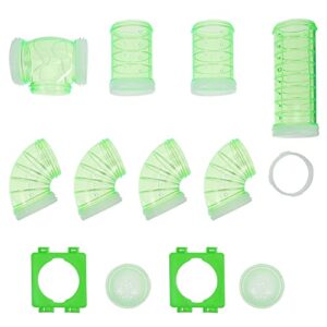 villcase hamster cage tubes hamster tubes set, hamster cage tube, hamster tubes connection pipe, adventure external pipe diy connection tunnel for small animals hamster 1 set (green) hamster tubes