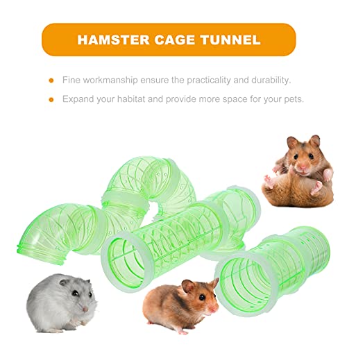 VILLCASE Hamster Cage Tubes Hamster Tubes Set, Hamster Cage Tube, Hamster Tubes Connection Pipe, Adventure External Pipe DIY Connection Tunnel for Small Animals Hamster 1 Set (Green) Hamster Tubes