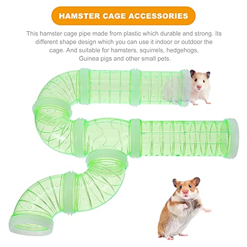 VILLCASE Hamster Cage Tubes Hamster Tubes Set, Hamster Cage Tube, Hamster Tubes Connection Pipe, Adventure External Pipe DIY Connection Tunnel for Small Animals Hamster 1 Set (Green) Hamster Tubes