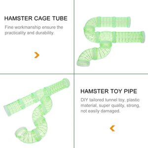 VILLCASE Hamster Cage Tubes Hamster Tubes Set, Hamster Cage Tube, Hamster Tubes Connection Pipe, Adventure External Pipe DIY Connection Tunnel for Small Animals Hamster 1 Set (Green) Hamster Tubes