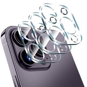 imluckies [3 pack] camera lens protector for iphone 14 pro 6.1" / iphone 14 pro max 6.7", 9h tempered glass film with anti-flash ring, hd clear, scratch resistant, case friendly, easy installation