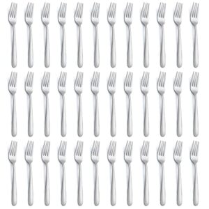 gymdin 36 pieces salad forks set, 7 inches small forks silverware, food grade stainless steel dessert forks set, mirror polished & dishwasher safe, metal forks set use for tasting cakes and fruits