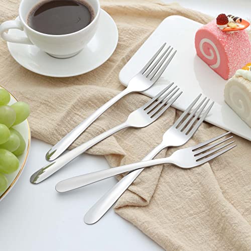 Gymdin 36 Pieces Salad Forks Set, 7 Inches Small Forks Silverware, Food Grade Stainless Steel Dessert Forks Set, Mirror Polished & Dishwasher Safe, Metal Forks Set Use for Tasting Cakes and Fruits