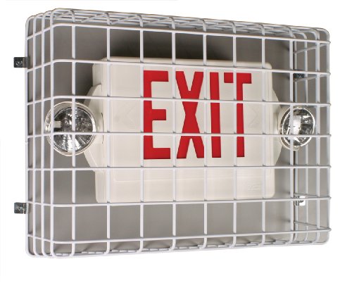 4 set- Inc. STI-9740 Exit Sign Damage Stopper, Safety Technology International, Protective Coated Steel Wire Guard.