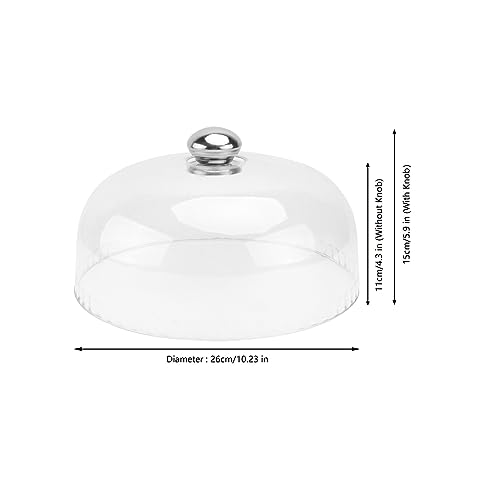 DOITOOL Plastic Food Dome Cake Stand Dome with Handle- 10in Round Clear Cake Serving Dome- Decorative Cake Cover Cake Lid for Cake, Cupcake, Cheese Wedding Decoration Dessert Cake Cover Display