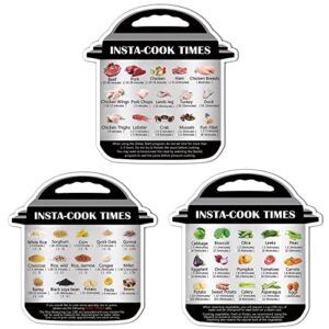 magnetic cheat sheet for instant pot decals instapot colored textual description and food images cooking times, 3 pieces