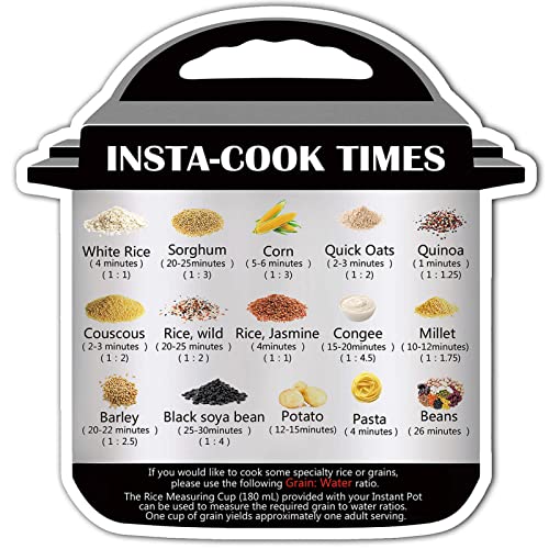 Magnetic Cheat Sheet for Instant Pot Decals Instapot Colored Textual Description and Food Images Cooking Times, 3 Pieces