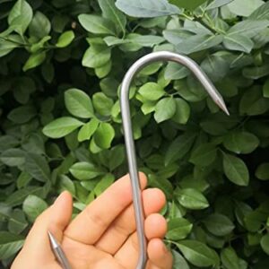 JY-MARINE Meat Hooks Stainless Steel S Hooks Metal Hangers Hanging Hooks for Kitchen, Work Shop, Bathroom, Garden (6 inch)