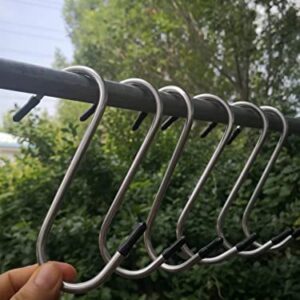 JY-MARINE Meat Hooks Stainless Steel S Hooks Metal Hangers Hanging Hooks for Kitchen, Work Shop, Bathroom, Garden (6 inch)