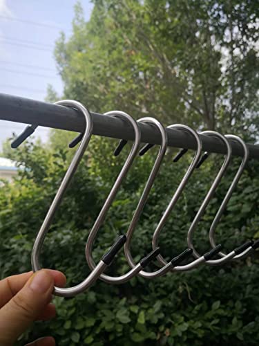 JY-MARINE Meat Hooks Stainless Steel S Hooks Metal Hangers Hanging Hooks for Kitchen, Work Shop, Bathroom, Garden (6 inch)