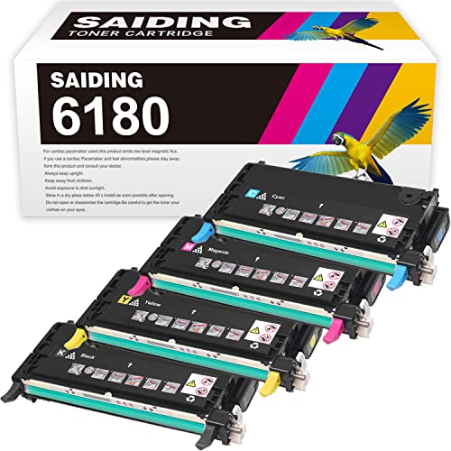 SAIDING Remanufactured Toner Cartridges Replacement for Xerox 6180 113R00726 113R00723 113R00724 113R00725 to Use with 6180N 6180DN 6180MFP-D 6180MFP-N Printer