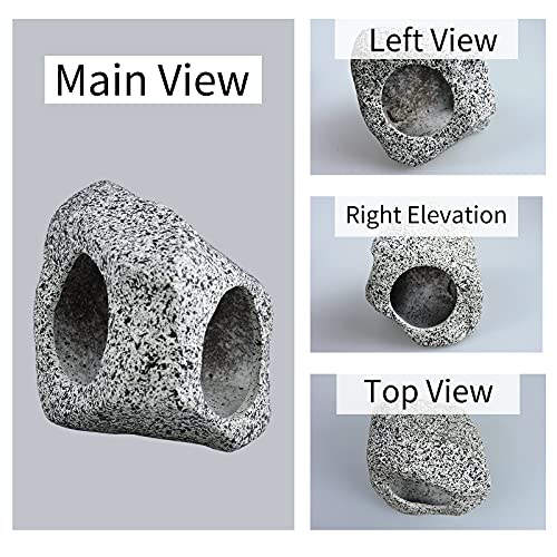 WishLotus Aquarium Cave Decoration, Ceramic Double Hole Betta House Hidden Tunnel Fish Tank Decoration Accessories for Shrimp Cichlid Natural Breeding and Betta Hiding (B)